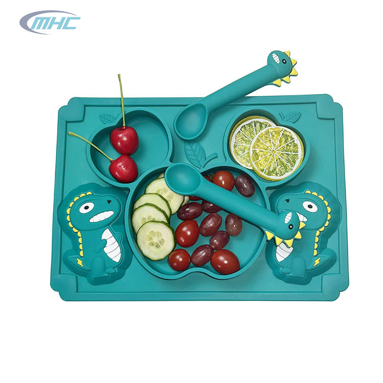 Food Grade Silicone Baby Tray Custom Feeding Plates And Bowls PPA PVC Free